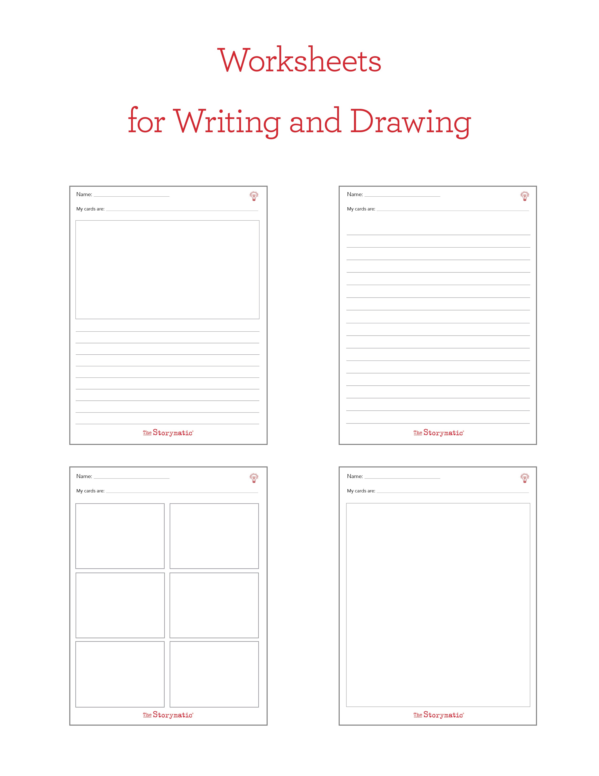 Free Worksheets for Writing and Drawing – Storymatic Studios